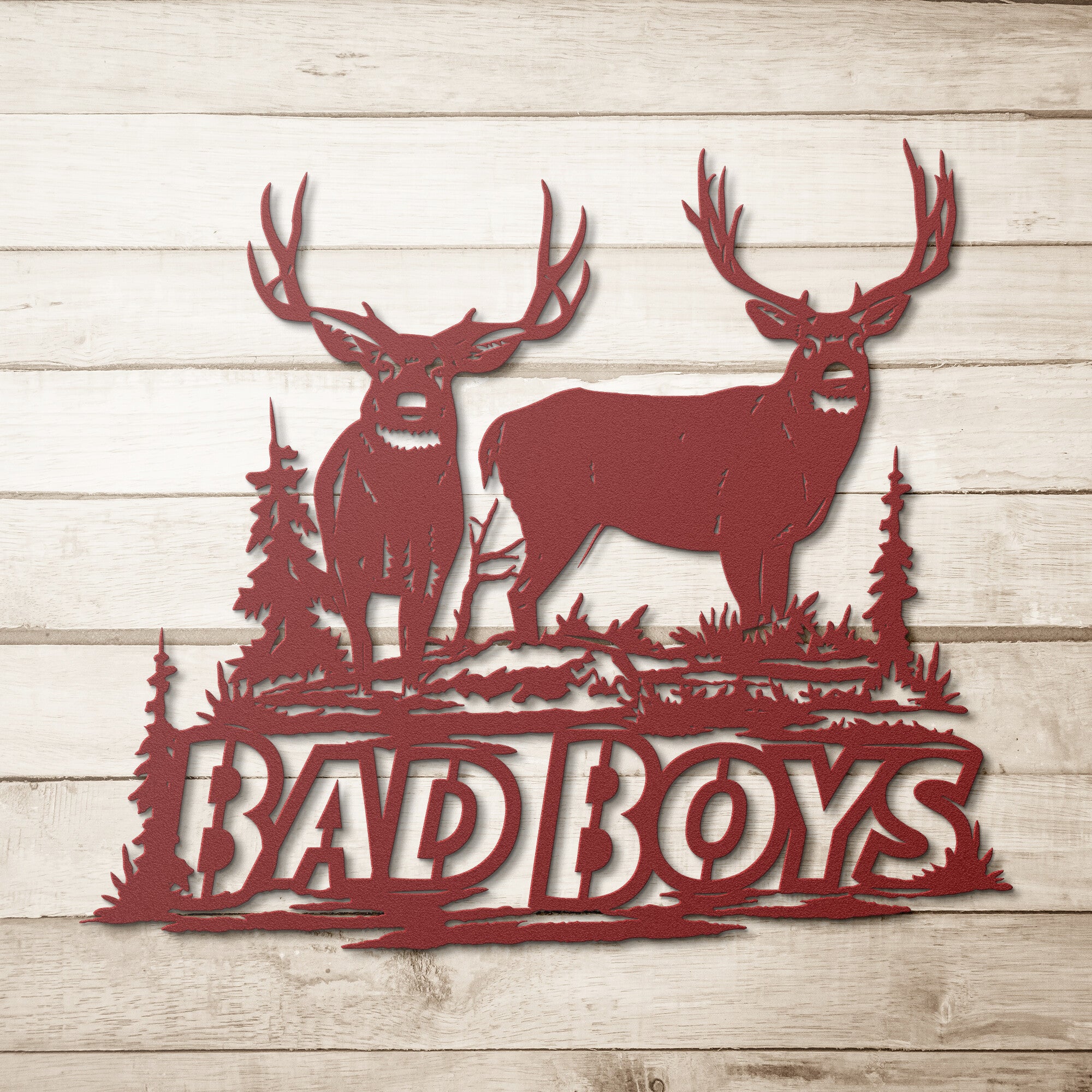 Bad Boys Two Buck Deer Metal Wall Art – Triple Crowe Creations